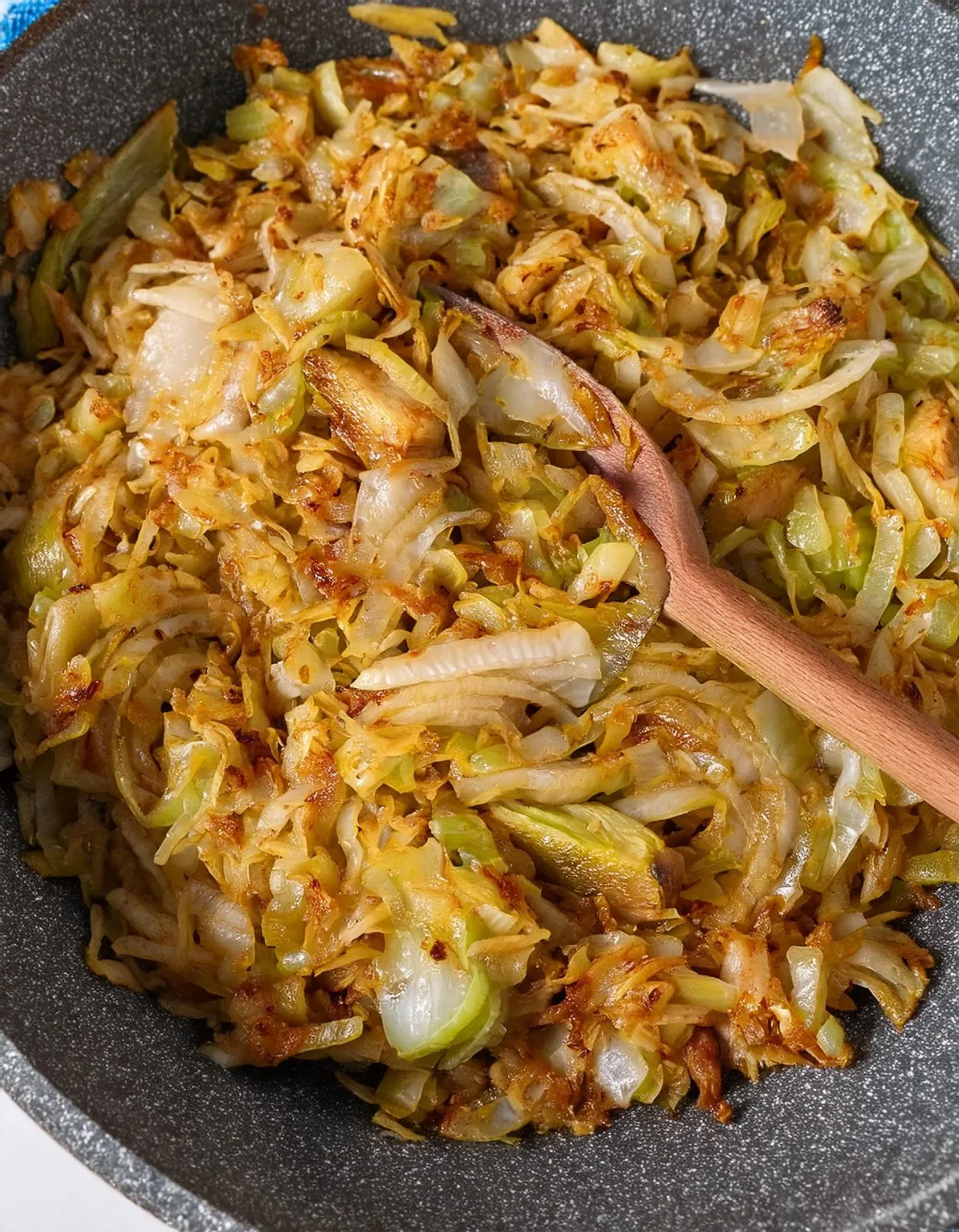 Fried Caramelized Cabbage And Onions