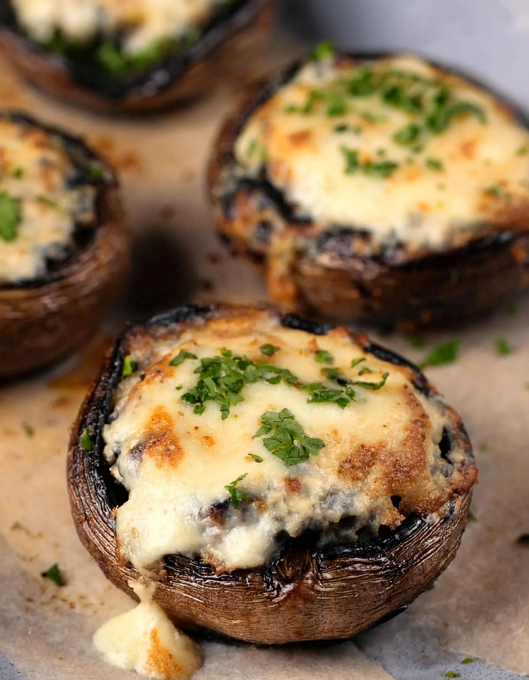 Spinach and Cheese Stuffed Portobello Mushroom