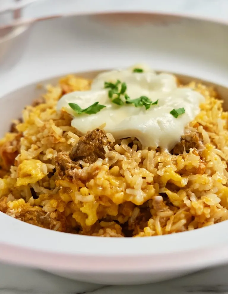 Taco Rice with Queso